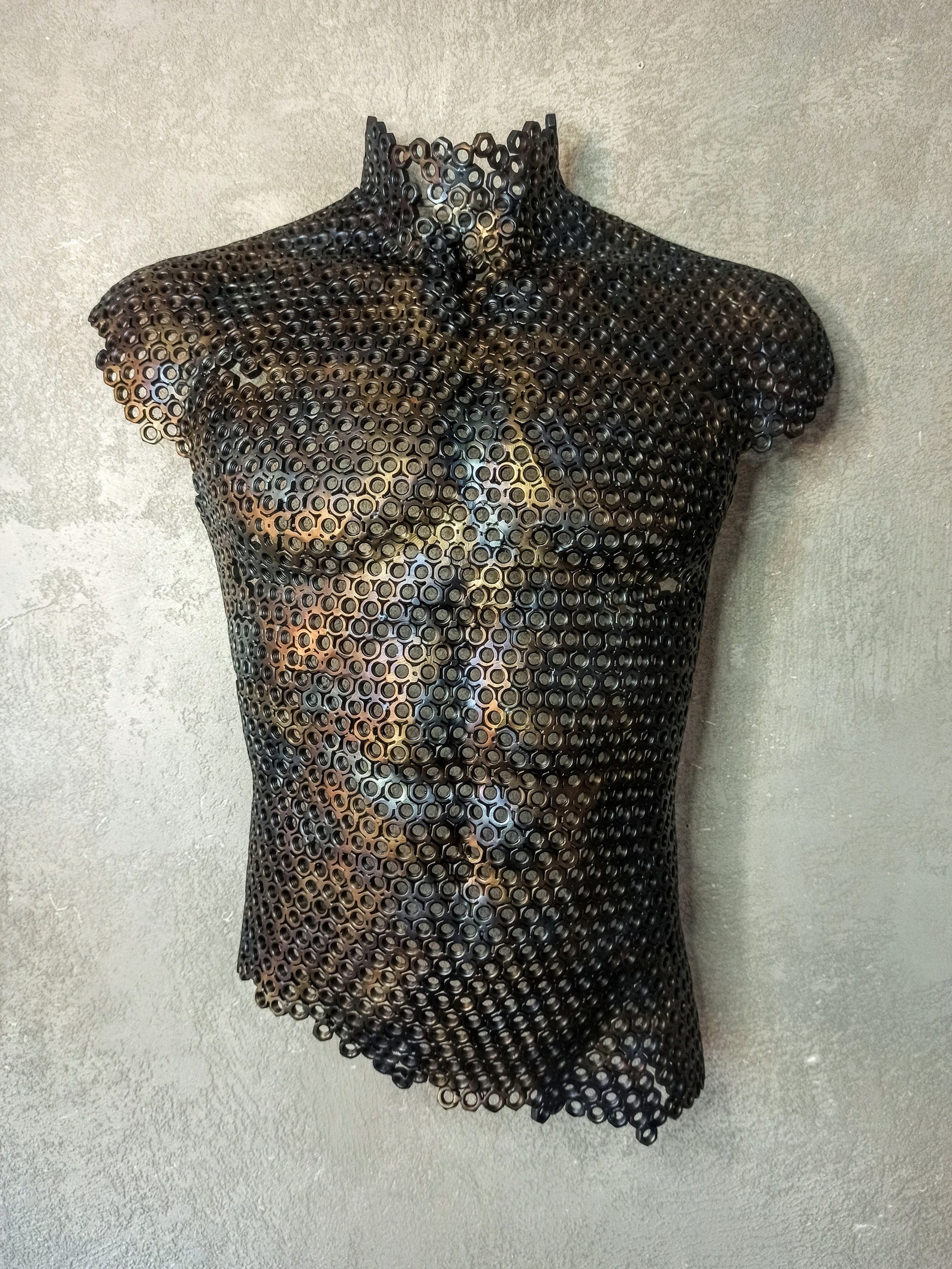 Male Torso, Handmade Sculpture. Gift, Decoration. Sculpture 3d. Metal ...