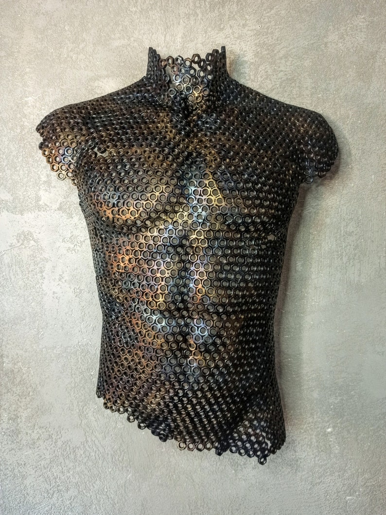 Male Torso, Handmade Sculpture. Gift, Decoration. Sculpture 3d. Metal ...