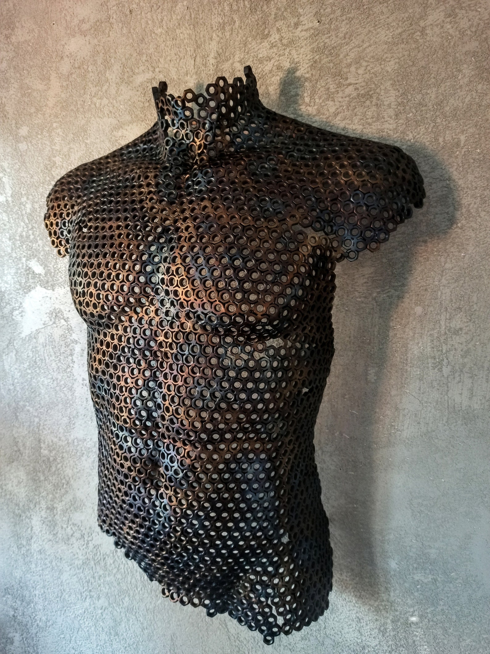 Male Torso, Handmade Sculpture. Gift, Decoration. Sculpture 3d. Metal ...