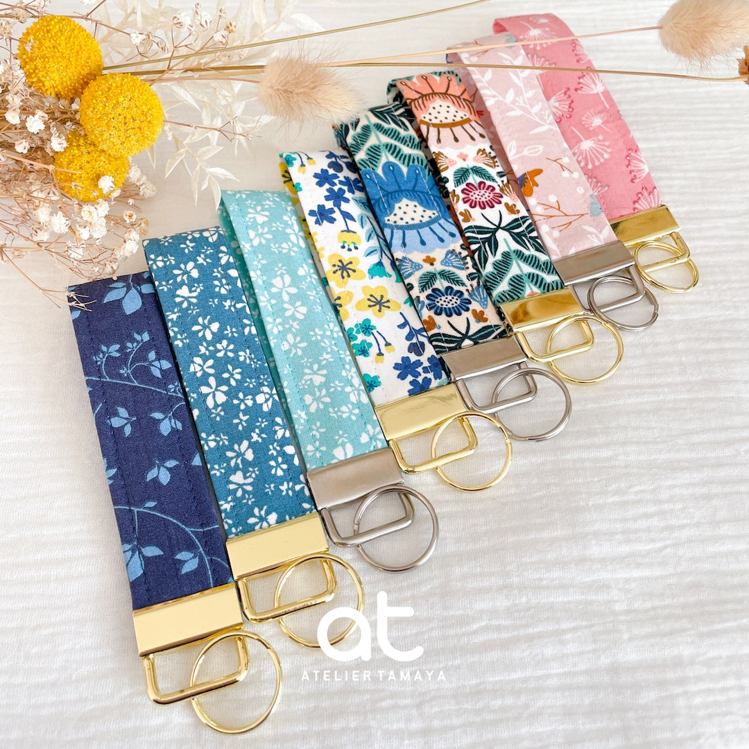 Key Ring / Fabric Key Ring / Gift / Bag Charm / Wrist Strap / Key ...