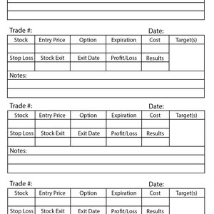 A Simple Stock Options Trading Journal. the Best Stock Options - Etsy