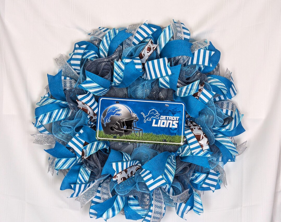 Detroit Lions Wreath, Football Wreath, Football Decor, Sports Decor ...
