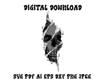 Skull Scratch Svg - Etsy