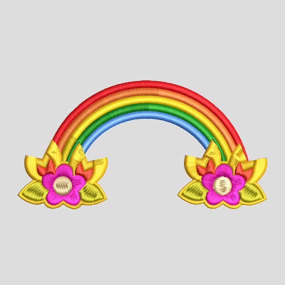 Rainbow Machine Embroidery Design Embroidery Design | Etsy