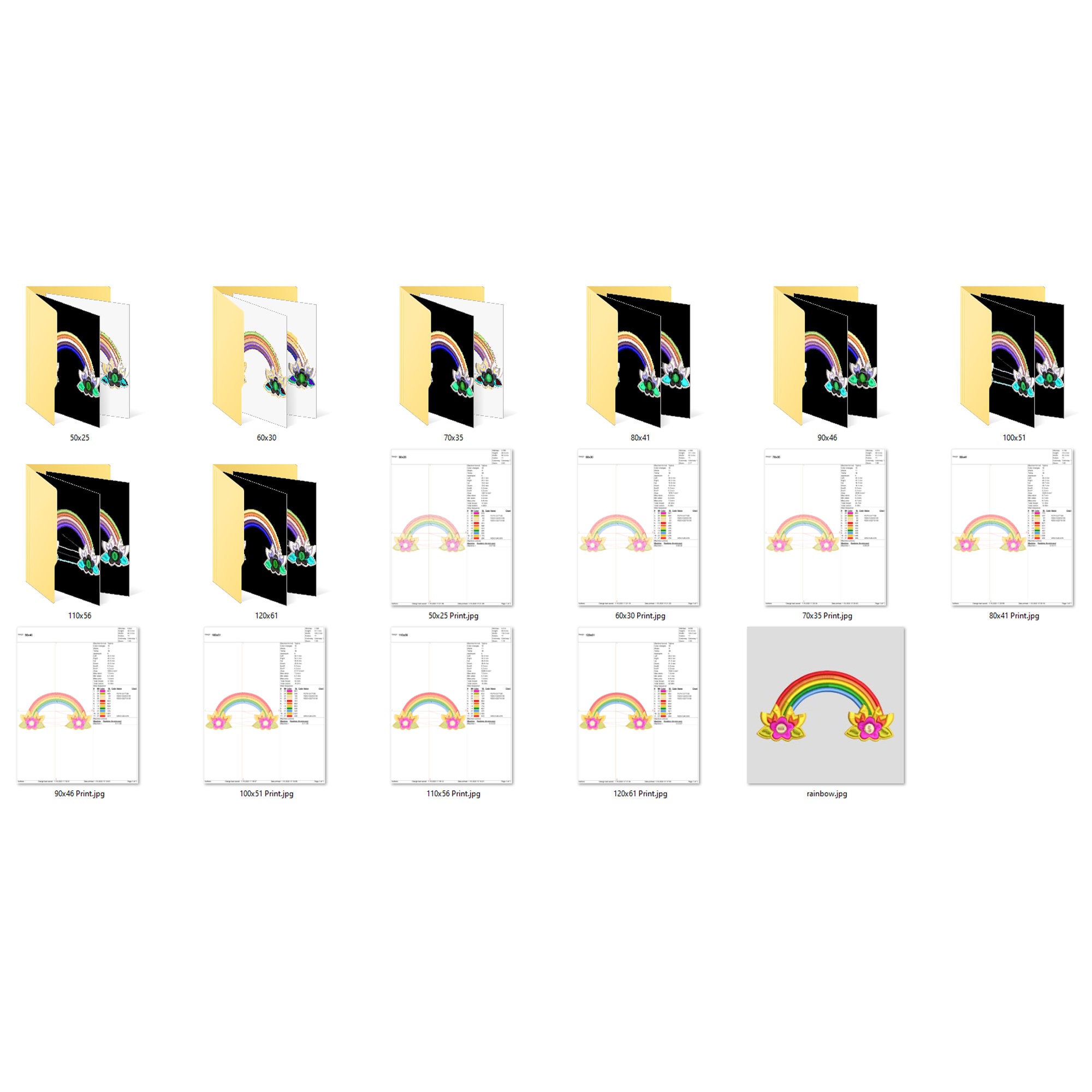 Rainbow Machine Embroidery Design Embroidery Design - Etsy