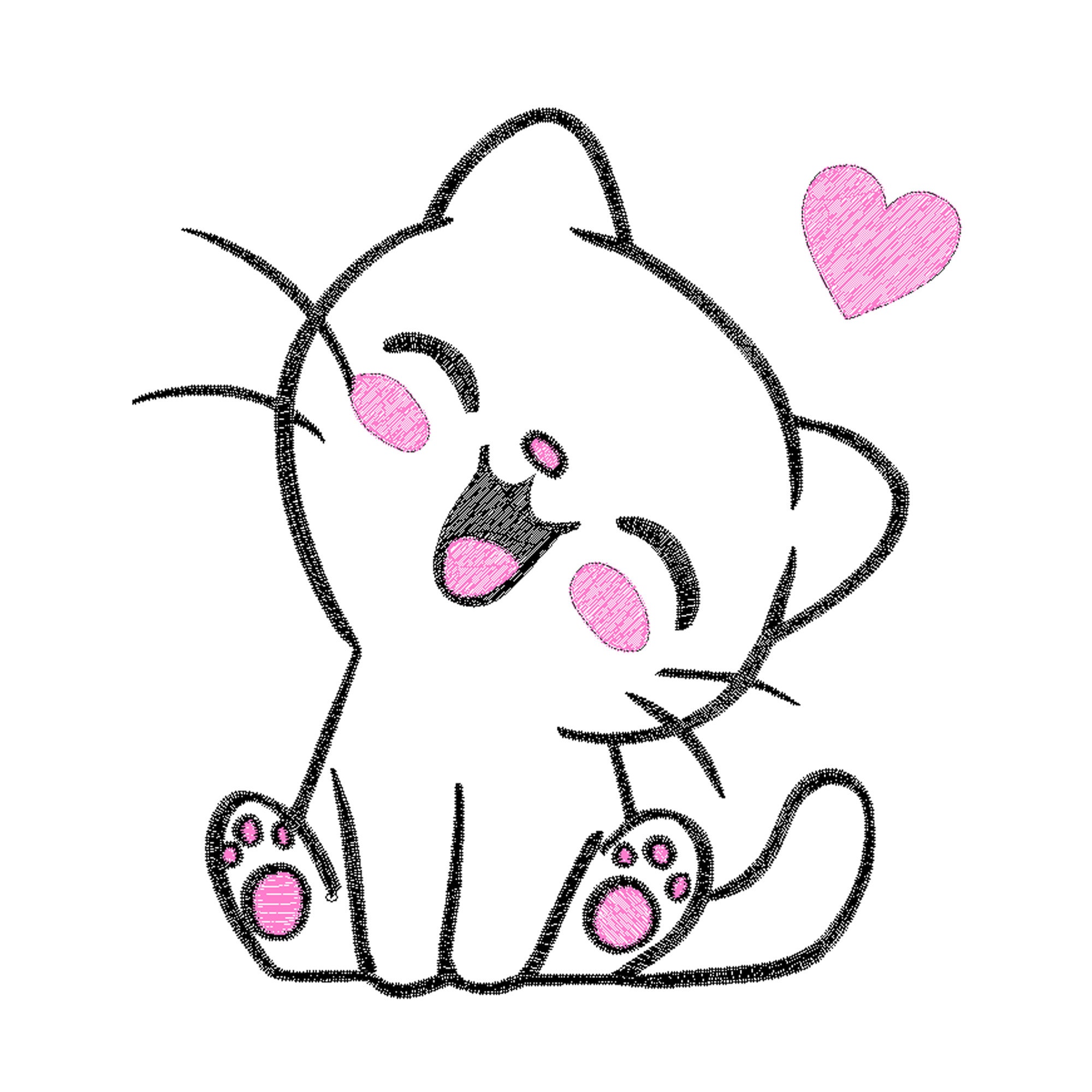 Cute Cat Machine Embroidery Design Embroidery Design - Etsy