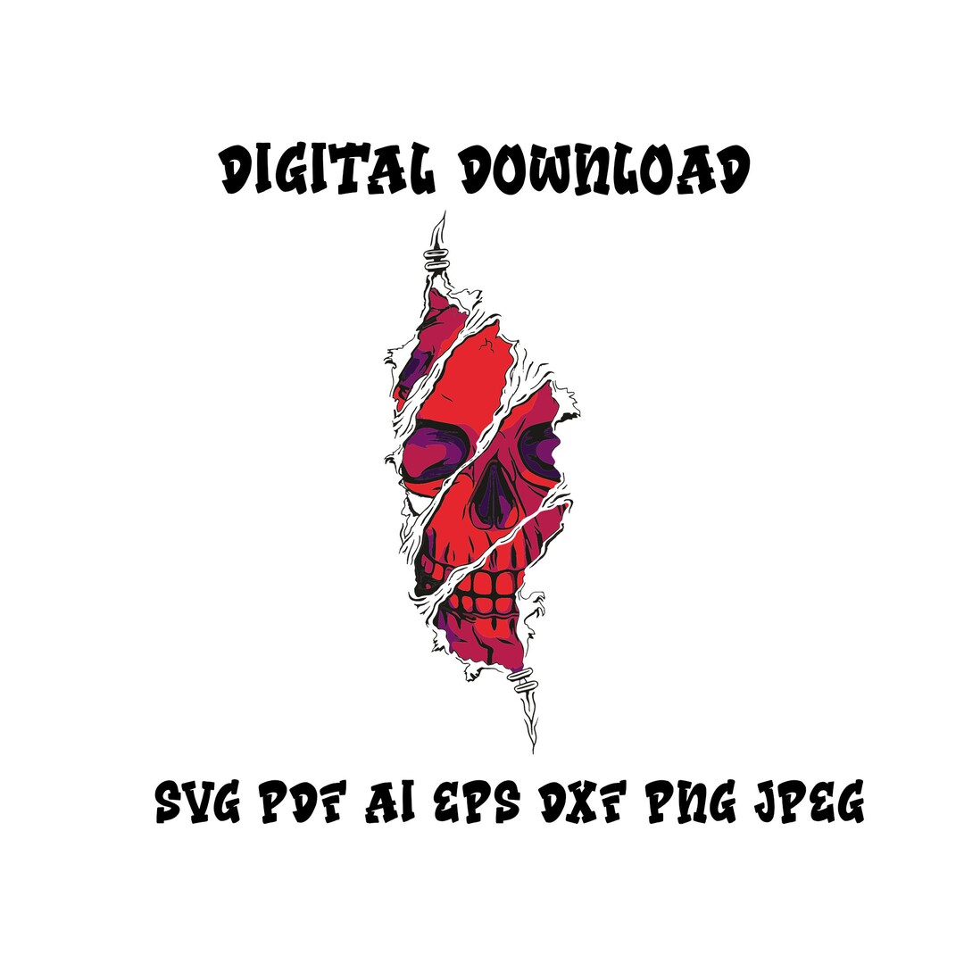 Skull Ripped SVG Scratch Svg Claw Svg - Etsy
