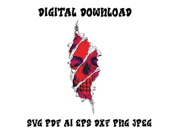 Skull Ripped Svg - Etsy