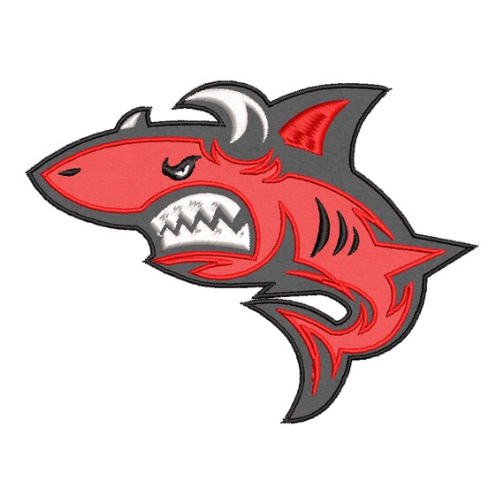 Shark Applique Machine Embroidery Design Embroidery Designs | Etsy