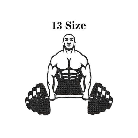Body Builder Machine Embroidery Design Embroidery Design - Etsy