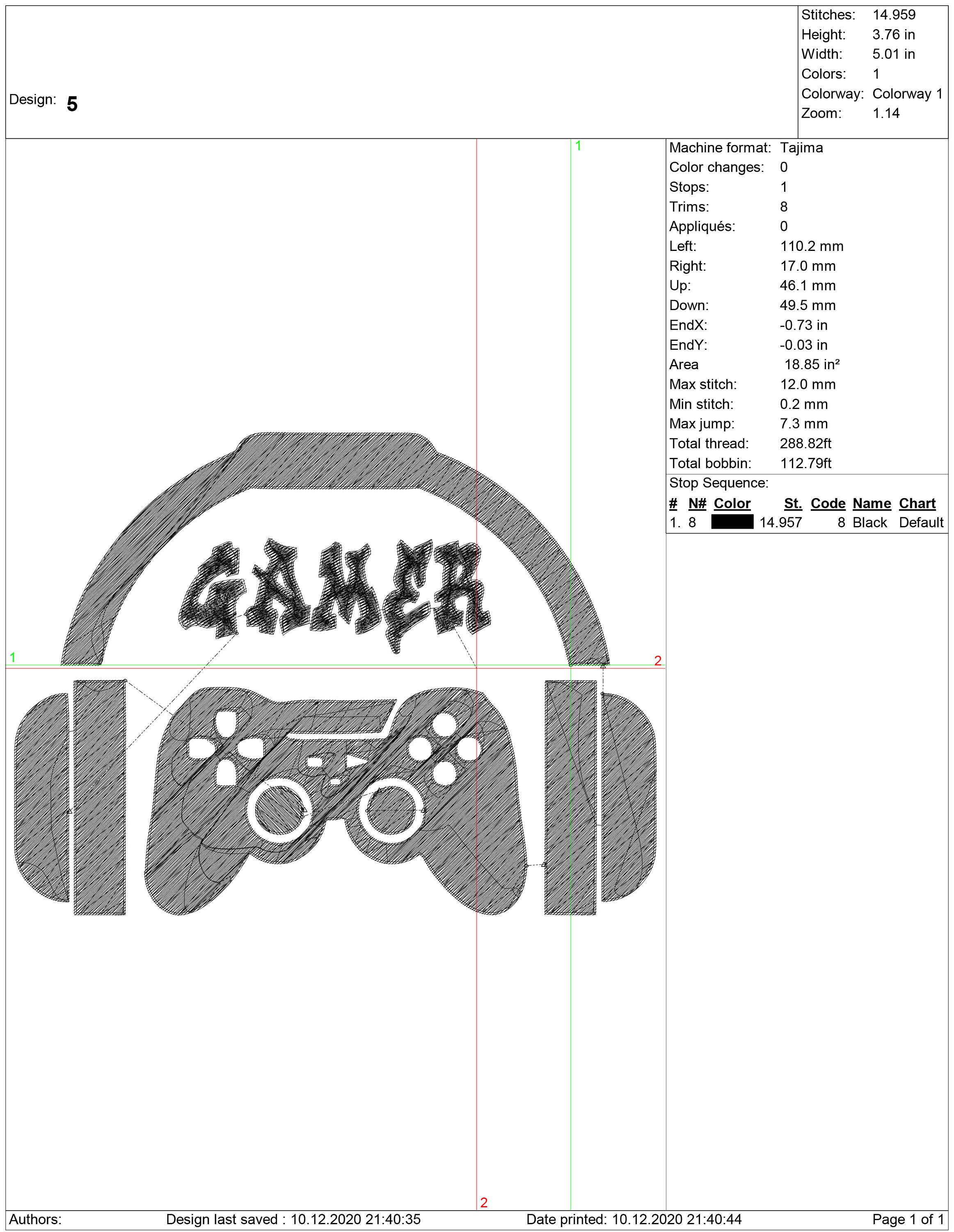 Gamer Logo Pack of 2 - Machine Embroidery Design, Embroidery Design ...