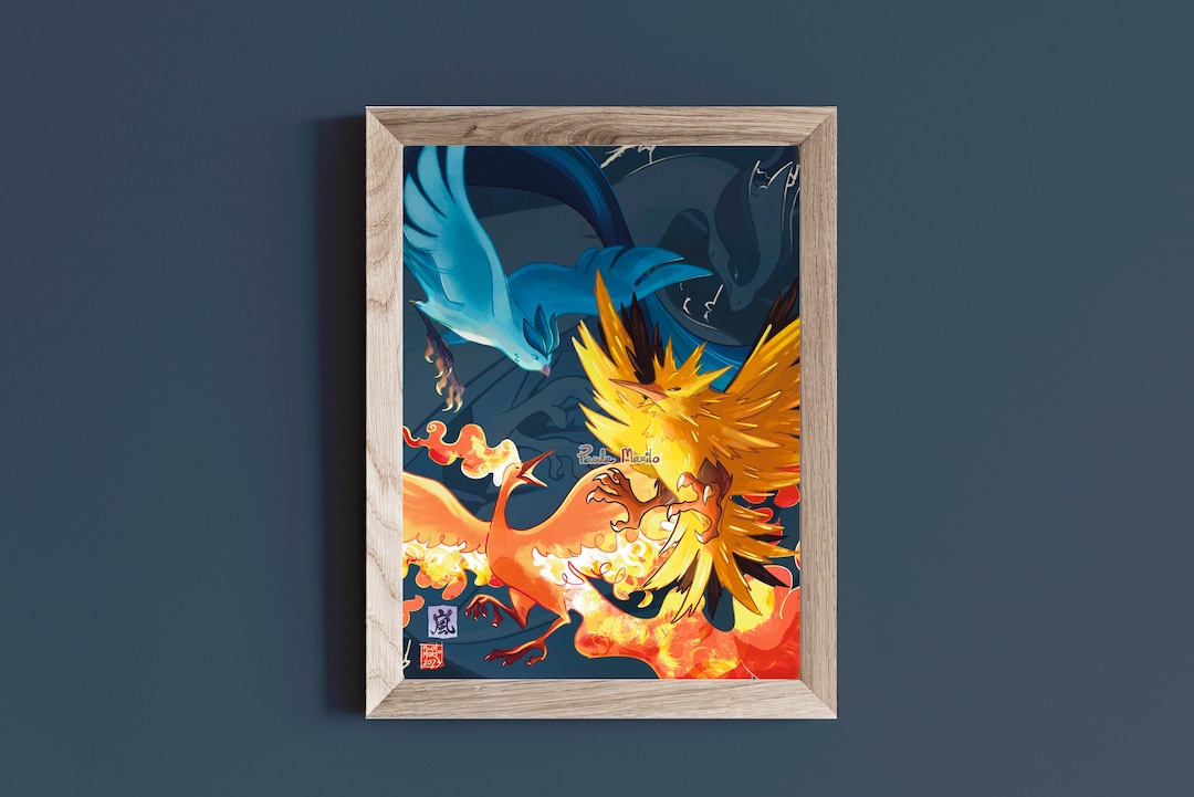 The Storm Legendary Birds Pokemon Print | Poster | Articuno | Zapdos ...