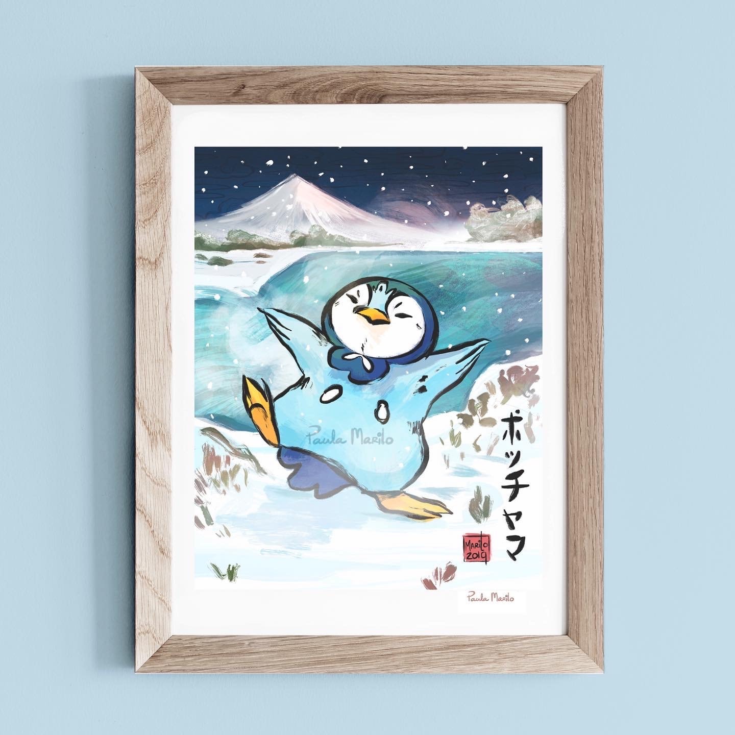Icy Wind Piplup Pokemon Print Poster Pokemon Decor Ice Snow Wall Art ...