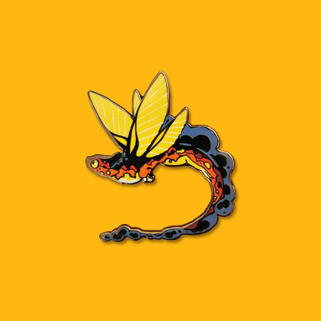 Dragon Hard Enamel Pin Plumed Skimmer Fiery Dragonfly Lapel Pin Hard ...