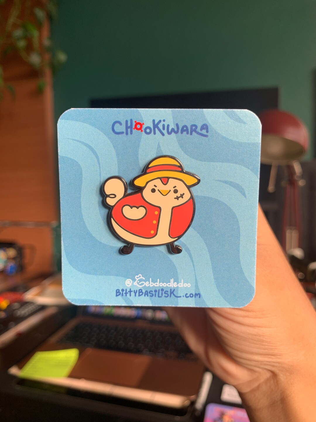 Monkey D Chooky OP Chicken Hard Enamel Pin, Lapel Pin, Cottagecore ...