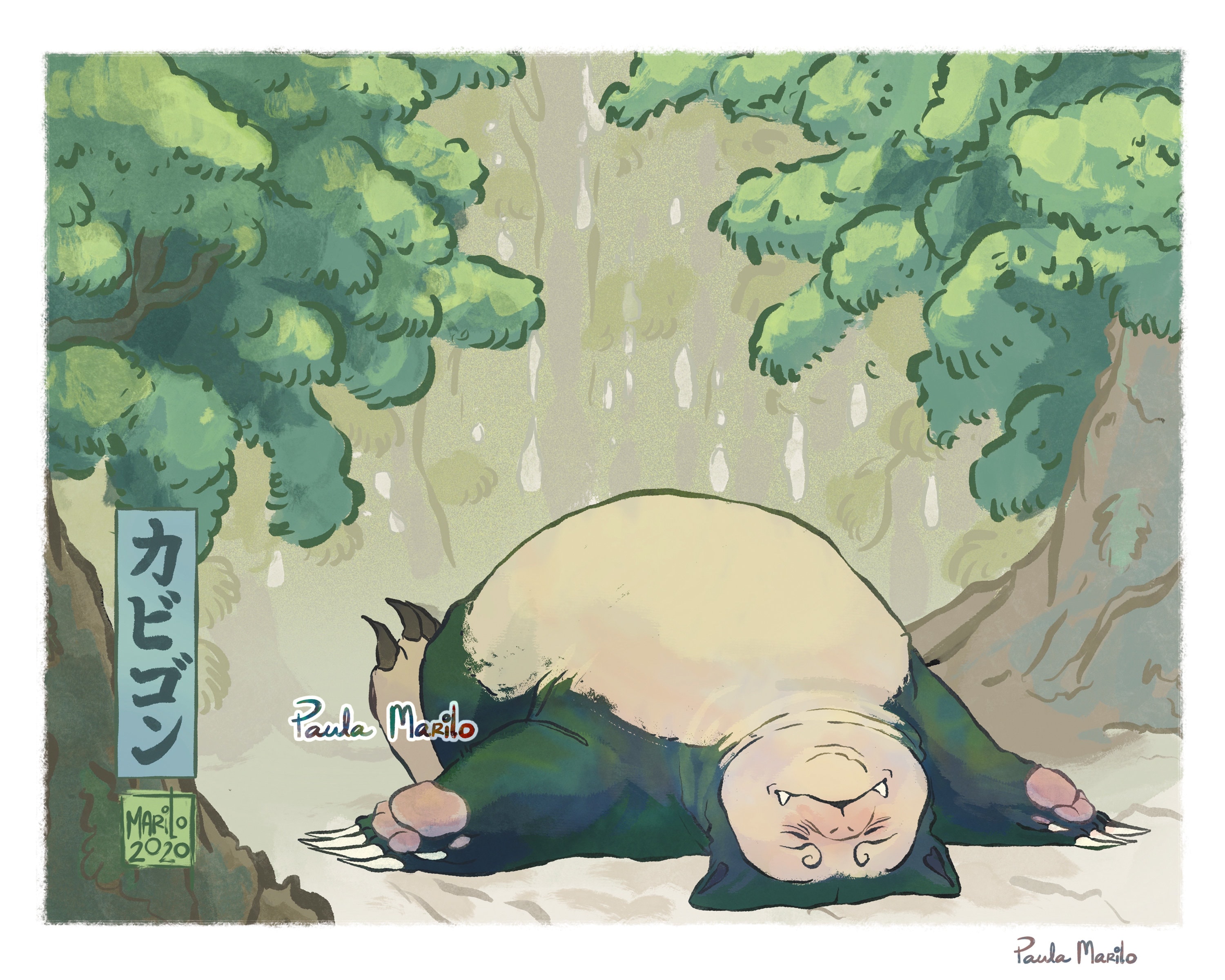 Road Block Snorlax Pokemon Print Poster Pokemon Garden - Etsy