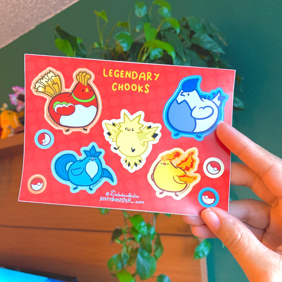 Pokemon Legendary Chickens Vinyl Sticker Sheet - Etsy