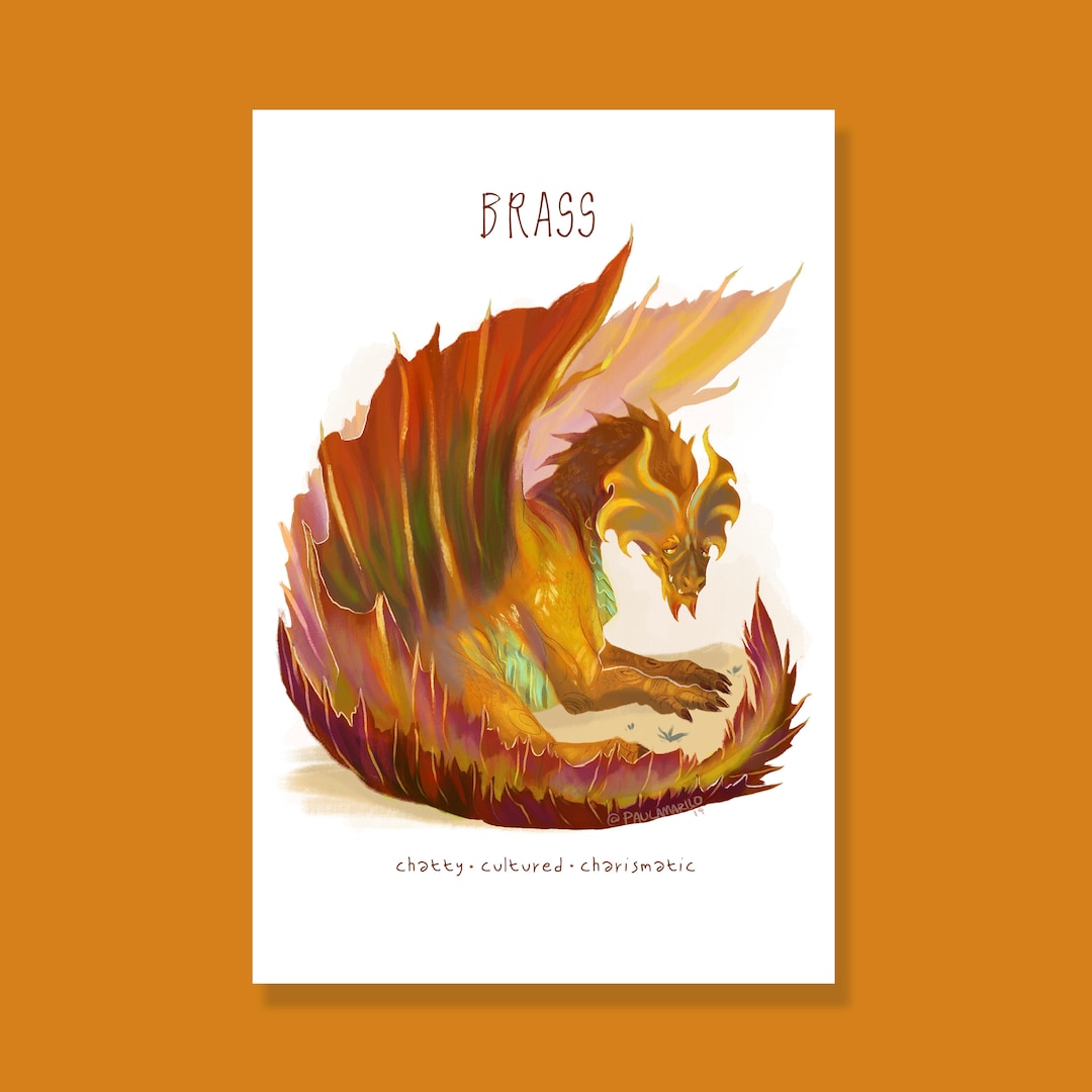 Brass Dragon Art Print | Poster | Dnd | D&D | Dungeons and Dragons ...