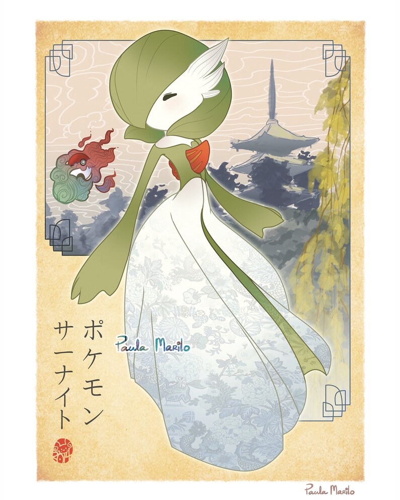 Geisha’s Dance Gardevoir Pokemon Print | Poster | Pokemon | Decor ...