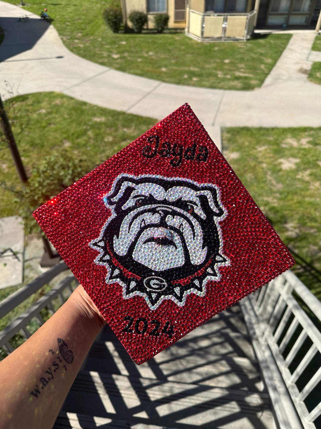 Georgia Bulldog Bedazzled Grad Cap | Bling Grad Cap | Grad Cap | Grad ...
