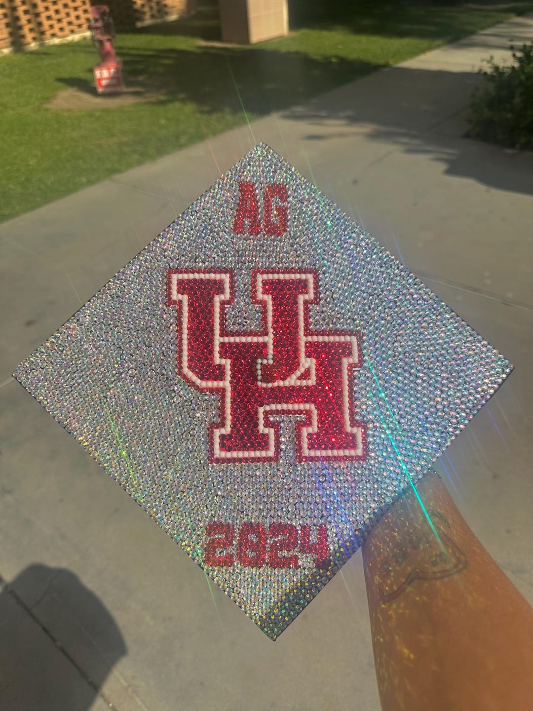 Houston Bedazzled Grad Cap | Bling Grad Cap | Uofh Grad Cap | Grad ...