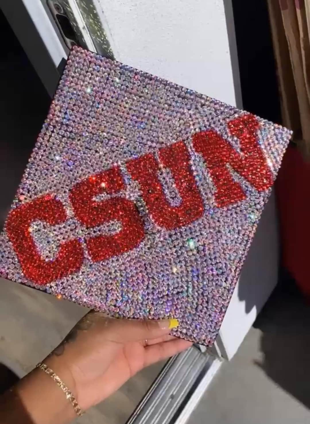CSUN Bedazzled Grad Cap | Bling Grad Cap | Matador Grad Cap | Grad ...