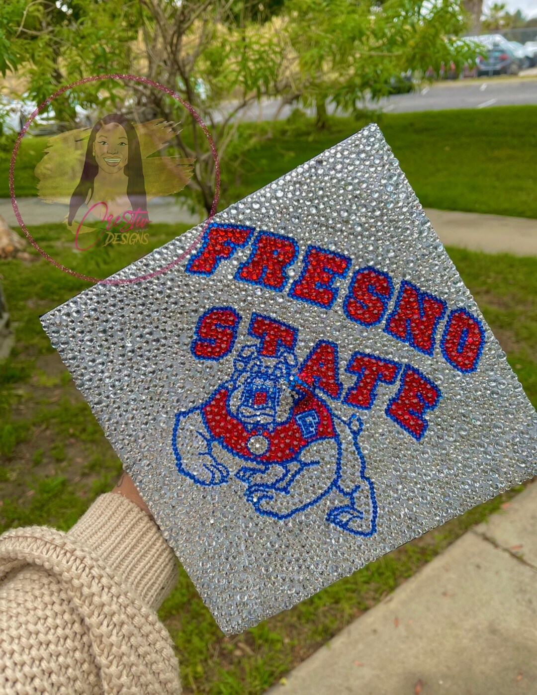 Bulldog Grad Cap Bling Grad Cap Bedazzled Grad Cap - Etsy