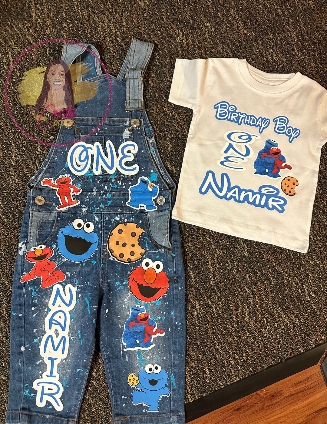Cookie Overalls Elmo Overalls Birthday Set Custom Birthday Overalls - Etsy