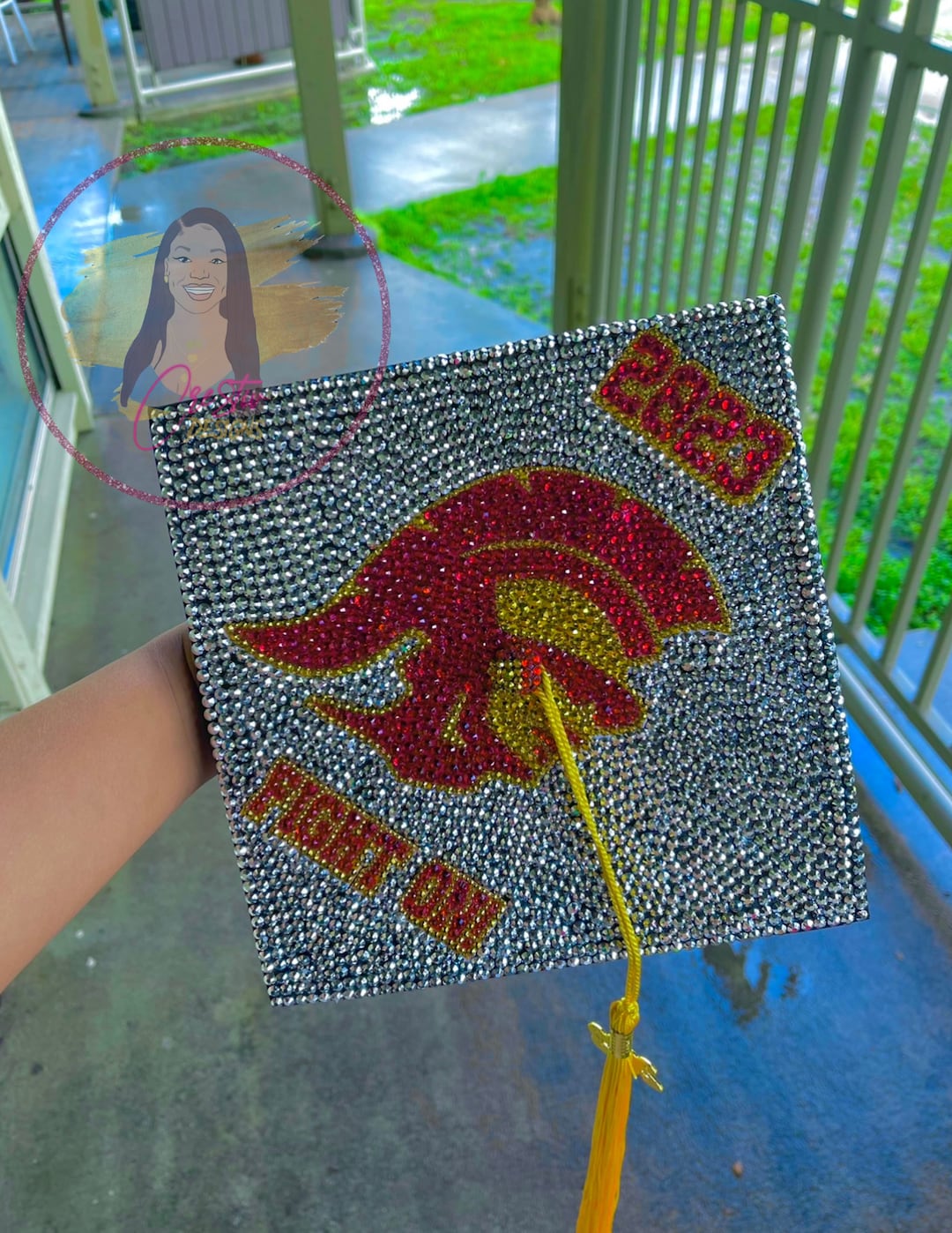 Bling Grad Cap | Bedazzled Grad Cap | Grad Cap | Grad Cap Topper ...