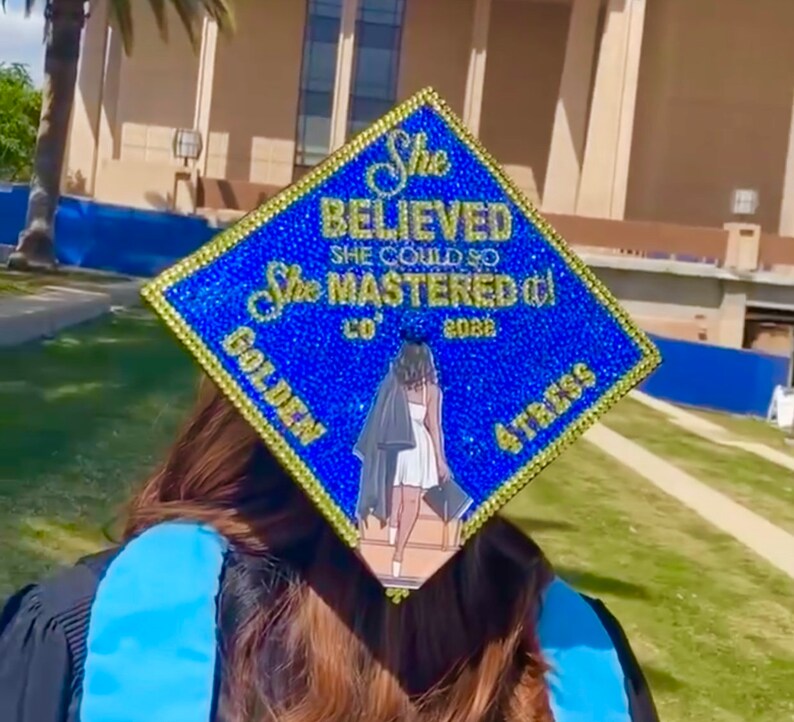 Custom Bedazzled Graduation Cap: Personalized Bling Grad Cap - Etsy