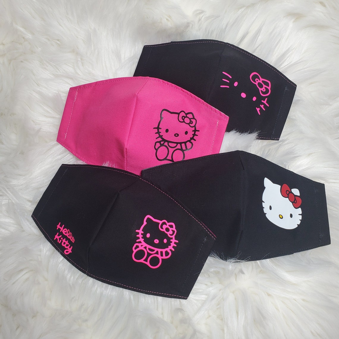 Hello Kitty Face Mask Hello Kitty Mask Cute Face Mask with | Etsy