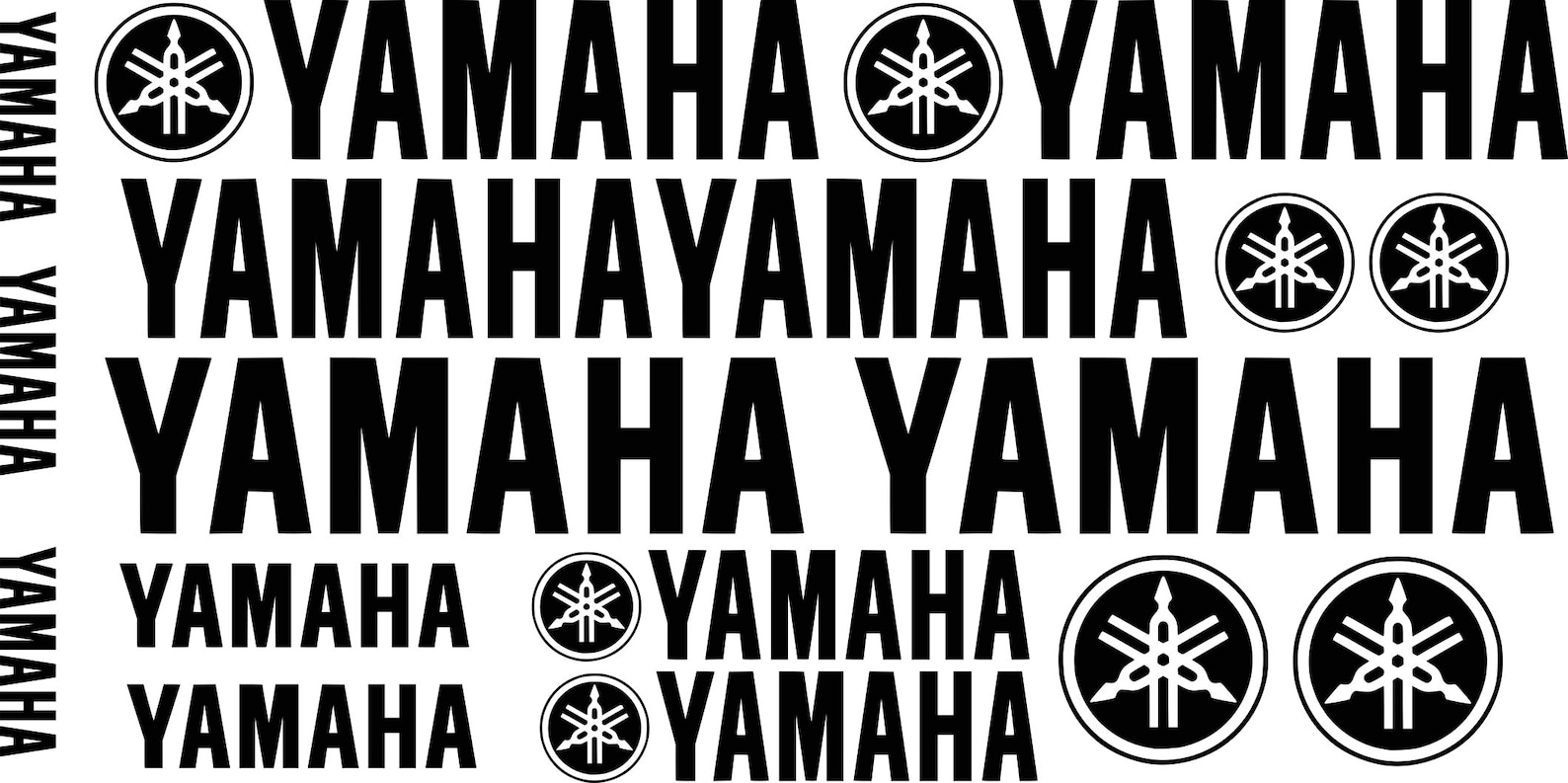Yamaha & Yamaha Logo Motorcycle Van Car Vinyl Decals Stickers 17 Set - Etsy