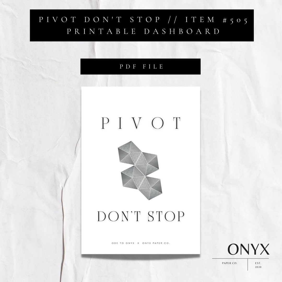 Pivot Don't Stop printable Dashboard Personal Wide / PW Item 505 - Etsy