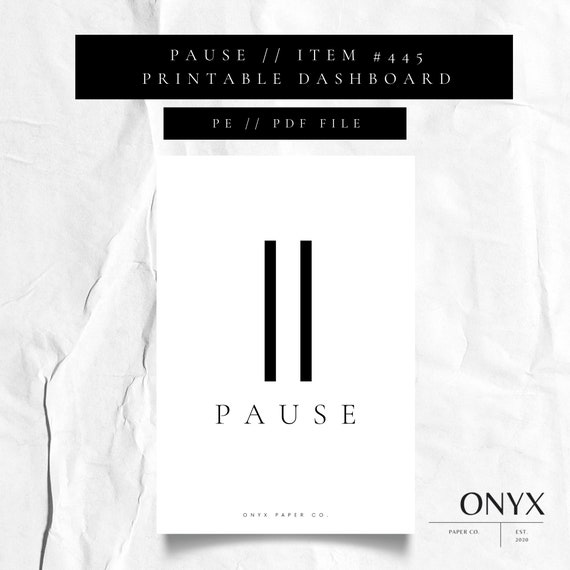 PAUSE printable PE Item 445 - Etsy