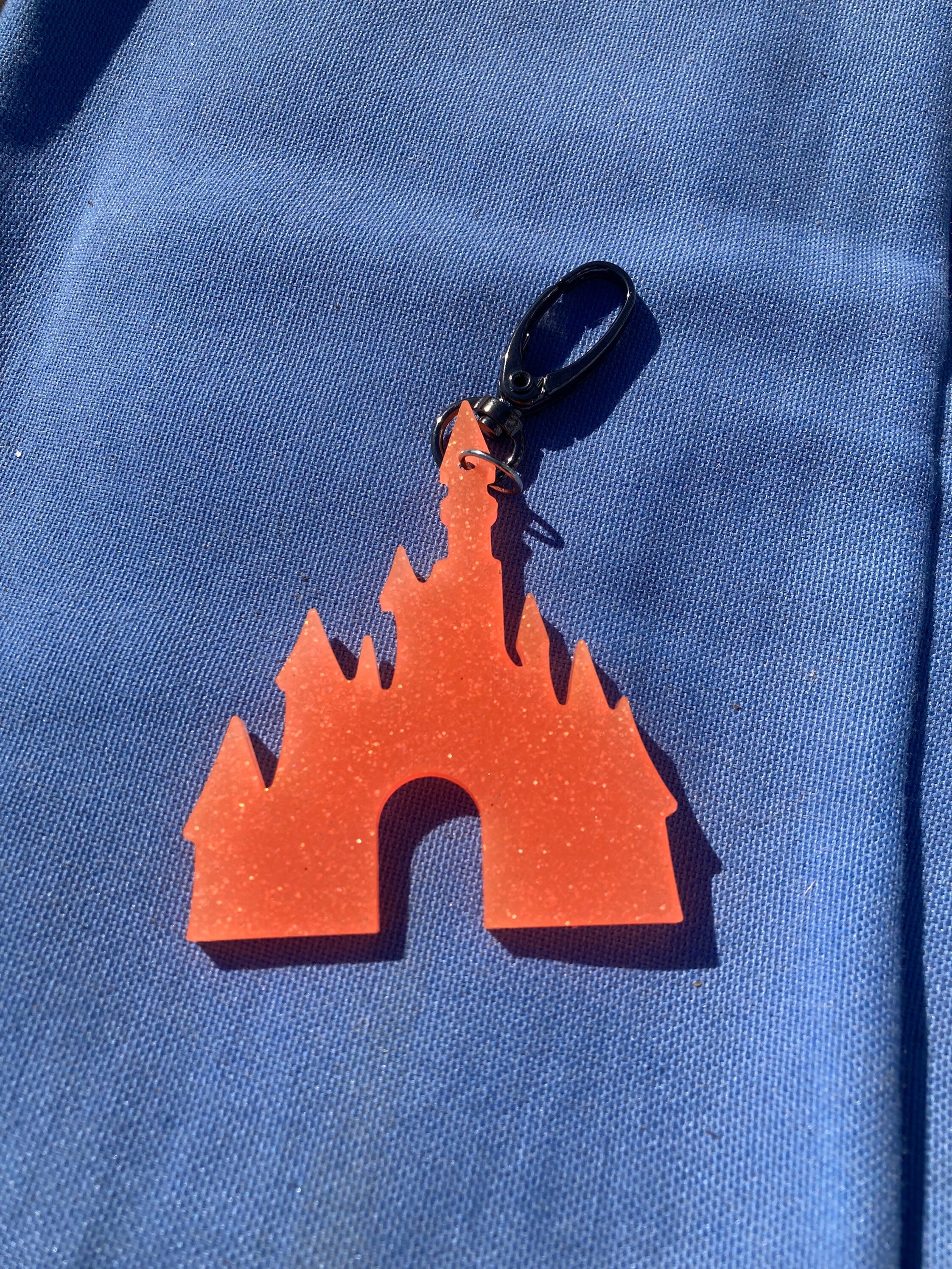 Disney Cinderella Holographic Iridescent Resin Castle Keychain - Etsy