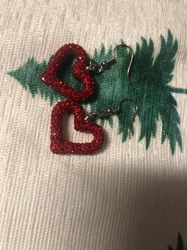 Red Heart Earrings ! - Etsy