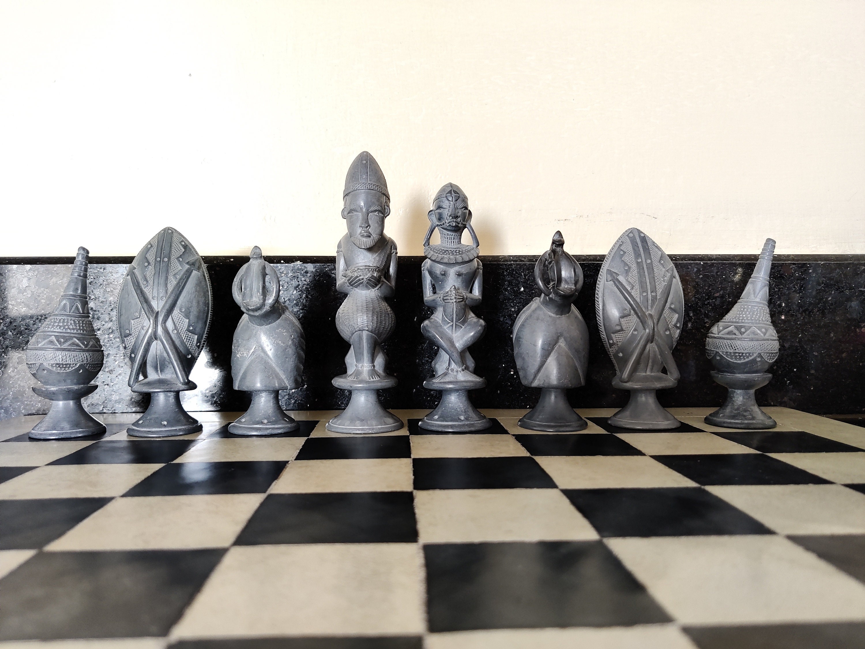 African Chess Set 18 Inch Chess Board + Chess Pieces Fast Shipping ...