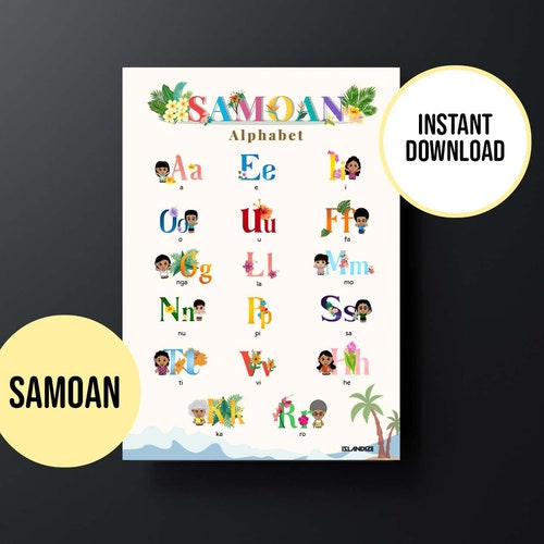 Printable Samoan Alphabet Chart Tropical Theme Educational - Etsy Australia