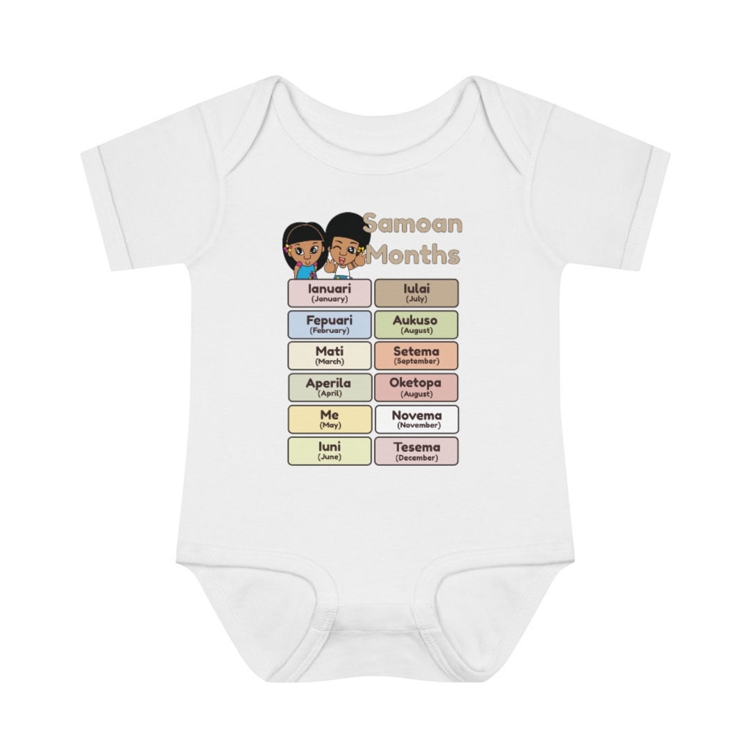 Samoan Months Baby Onesie, Samoa Language, Educational Baby Bodysuit - Etsy