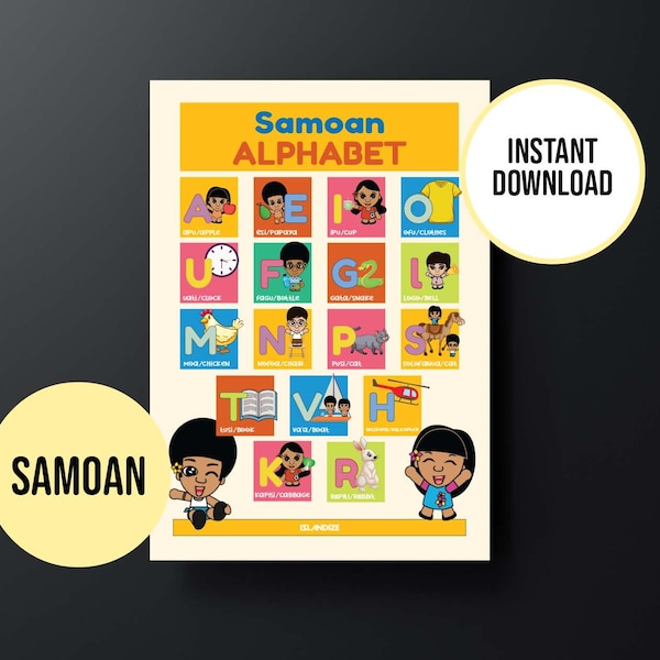 Samoan Alphabet Chart - Etsy