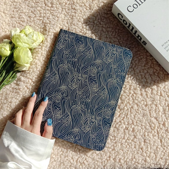 Retro Sea Waves Fabric Ipad Case With Pen Slotnew Ipad Air 5 - Etsy