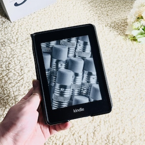 Embroidered Blue Daisy Gray Fabric Kindle Case,kindle 6" 2024, Kindle ...