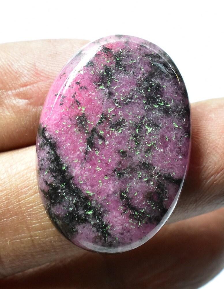 Very Rare Natural Pink And Black Rhodonite Cabochon Top | Etsy