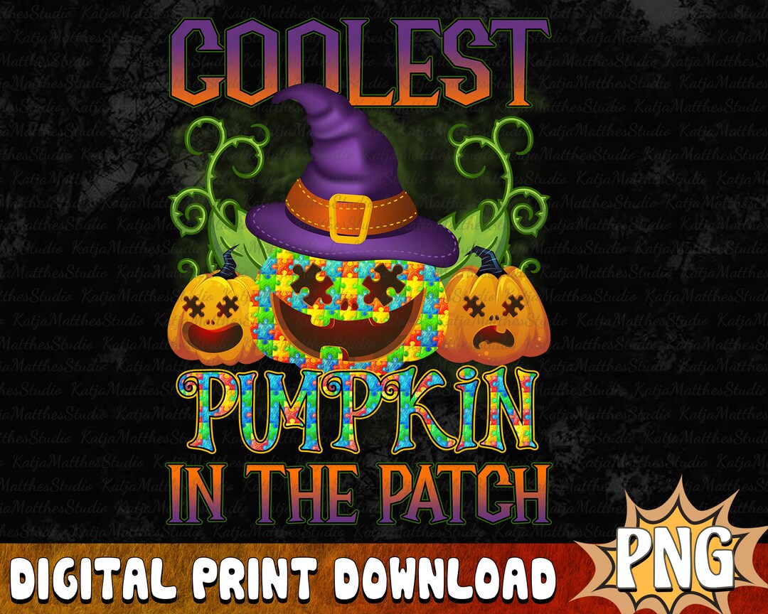 Coolest Pumpkin in the Patch Autism Awareness Halloween Png, Autism ...