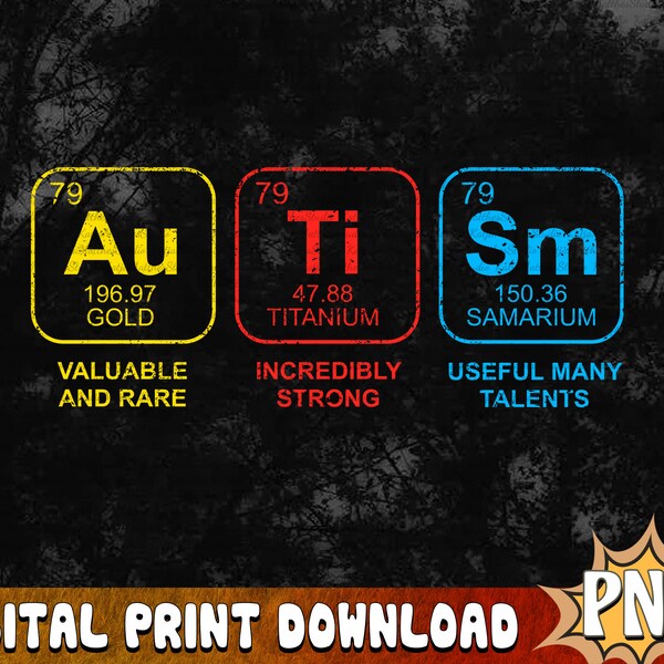 Autism Elements Periodic Table - Etsy