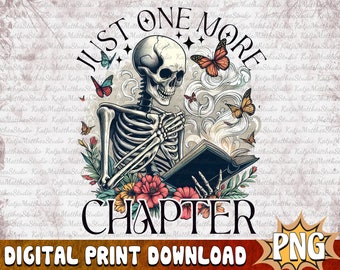 Reading Skeleton, Just One More Chapter Png, Skeleton Reading Png, Book ...