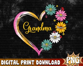 Custom Grandma Heart Png, Mom Heart With Kids Name, Compassionate ...