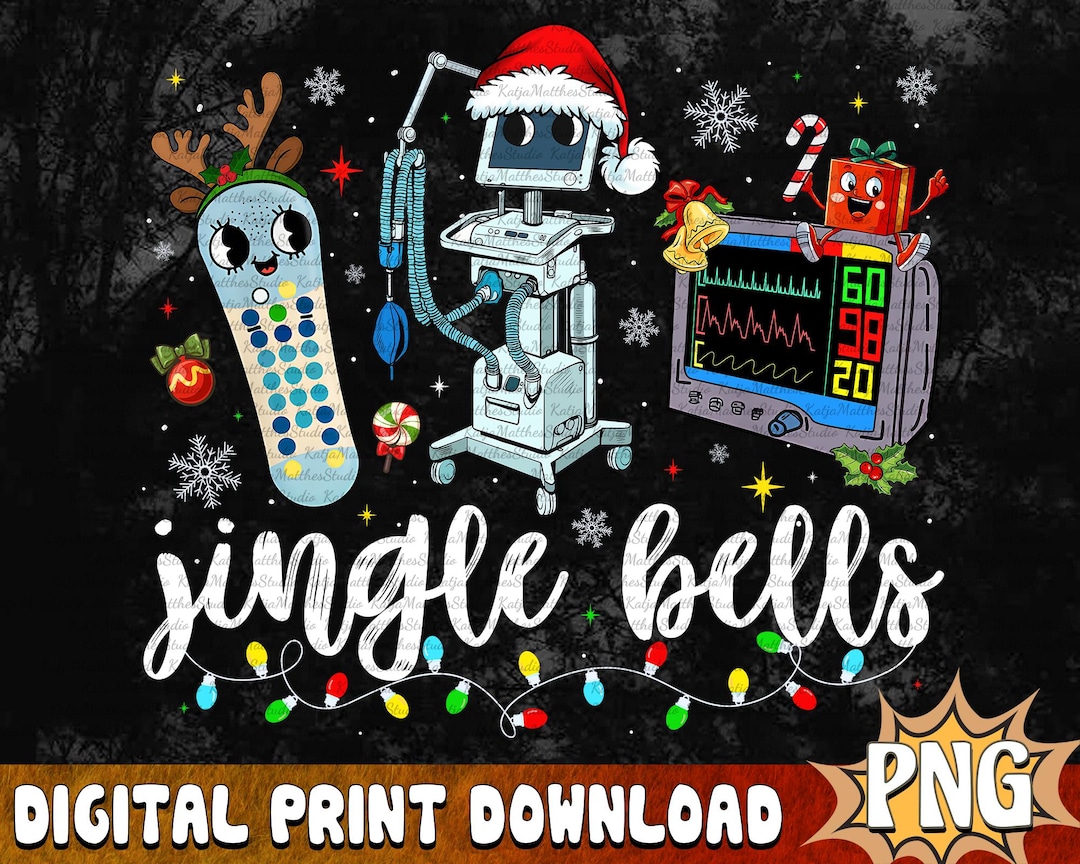 Nurse Jingle Bell Telemetry Christmas Respiratory Therapist ICU Png ...