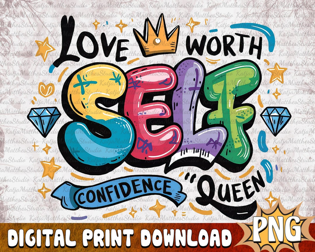 Self Love Tie Dye Png, Self Worth Png, Self Confidence Png, Self ...
