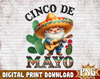 Cinco De Mayo Gnome Png, Mexican Gnome Png, Gnome Clipart, Mexico ...
